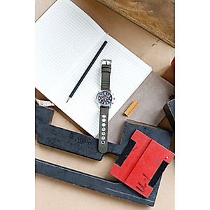 Citizen Eco-Drive Garrison Quartz Men's Watch, Stainless Steel with Nylon strap, Field watch, Green (Model: AT0200-05E)