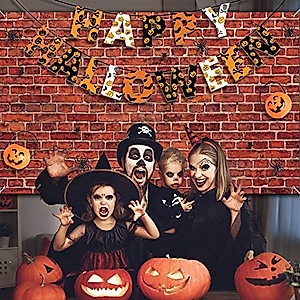 Red Brick Wall Party Backdrop, Large Fabric Red Brick Sign Photo Backdrops Background for Baby Shower Birthday Party Wedding Graduation Home Decoration Photo Booth Prop Banner, 72.8 x 43.3 Inch