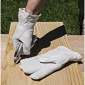 Illinois Glove Company HW2600M Grain Pigskin Fleece Lined Glove M Palomino, Genuine Smooth Grain Pigskin Leather Work Gloves, Fleece-Lined for Warmth, Shirred Elastic Back