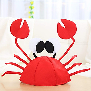 ASSUN TUDACVTE Crab Hat Party Costume Fancy Hat 3D Lobster Crawfish Seafood Lobster Hat Novelty Hat Party Costume Accessories