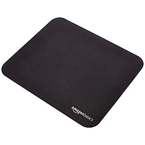 Amazon Basics Ergonomic Wireless PC Mouse - DPI Adjustable - Black & Gaming Computer Mouse Pad - Black