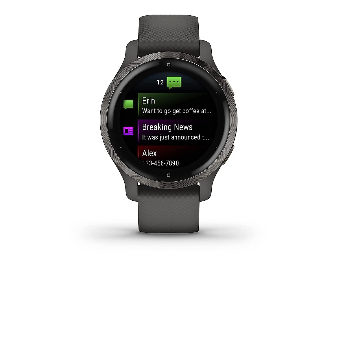 Garmin Venu 2S, Smaller-Sized GPS Smartwatch with Advanced Health Monitoring and Fitness Features, Slate Bezel with Graphite Case and Silicone Band, (010-02429-00) (Renewed)