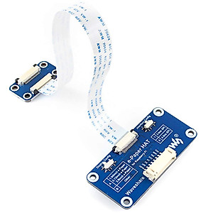 2.13inch Flexible E-Ink Display HAT for Raspberry Pi 4B/3B+/3B/2B/Zero/Zero W/WH and Jetson Nano,212X104 Pixel White Black Two Color Display Section Bendable SPI Interface Support Partial Refresh
