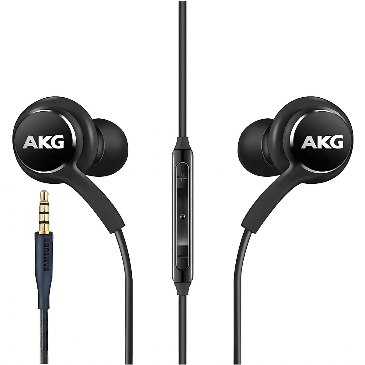 2023New Earbuds Stereo Headphones for Samsung Galaxy S8 S10 S10e Plus A31 A71 Cable - Designed by AKG - with Microphone and Volume Buttons (Black)