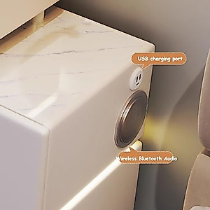 PAOOPA Dressing Table, Vanity Table with Lighted Mirror, Makeup Dressing Table with 3 Drawers, 3-Color Touch Screen Dimmable Mirror, Dressing Table with Mirror and Chair,A-60cm