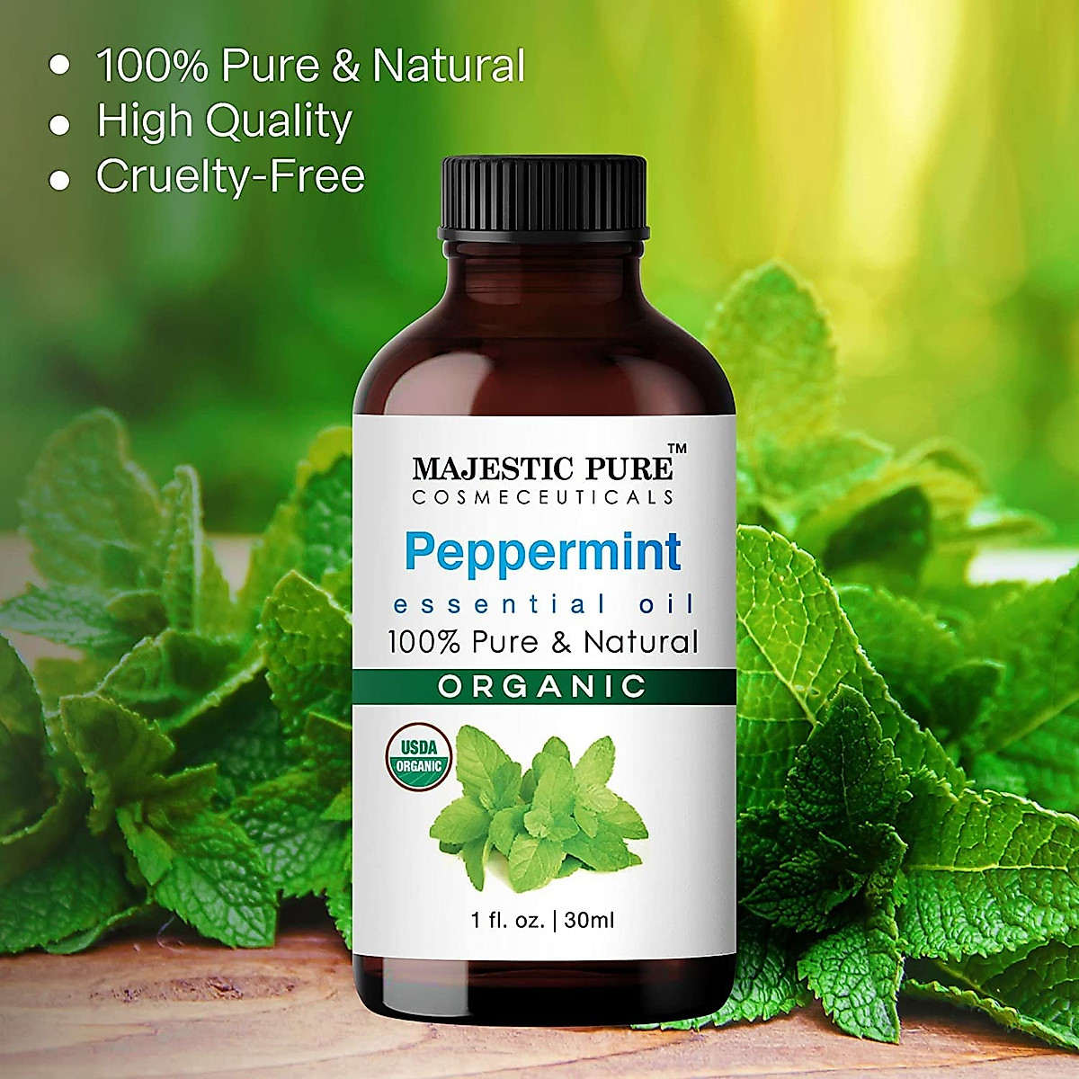 Majestic Pure Eucalyptus USDA Organic Essential Oil | 100% Organic and Premium Quality Oils | Aromatherapy, Skincare, Hair Care, & Household Use | 1 fl. Oz