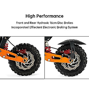 Electric Scooter for Adults,Yenghome 5600W 50 Mph 60V 28Ah Off Road E Scoocter Foldable Double Suspensions with 11 Inch Vacuum Tires and Detachable Seat&Bag