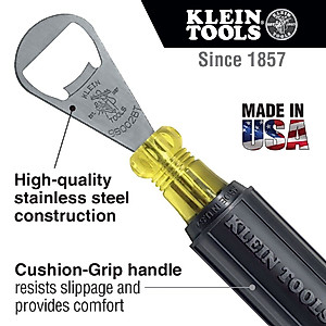 Klein Tools 55580 Stainless Steel Tumbler with Flip-top Lid, Insulated 20 oz. Tradesman's Double Wall Vacuum Mug, Slip-resistant Sleeve & 98002BT Klein Bottle Opener