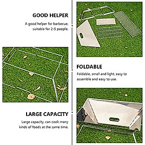 CLISPEED Tabletop Grill Outdoor Griddle Grill Folding Charcoal Grill outdoor charcoal grill portable barbecue grill Stove Burner: 1 Outdoor Grills Portable Grills