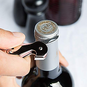 Pulltap's Double-Hinged Waiters Corkscrew, Wine Opener and Foil Cutter, Beer Bottle Opener, Light Pink