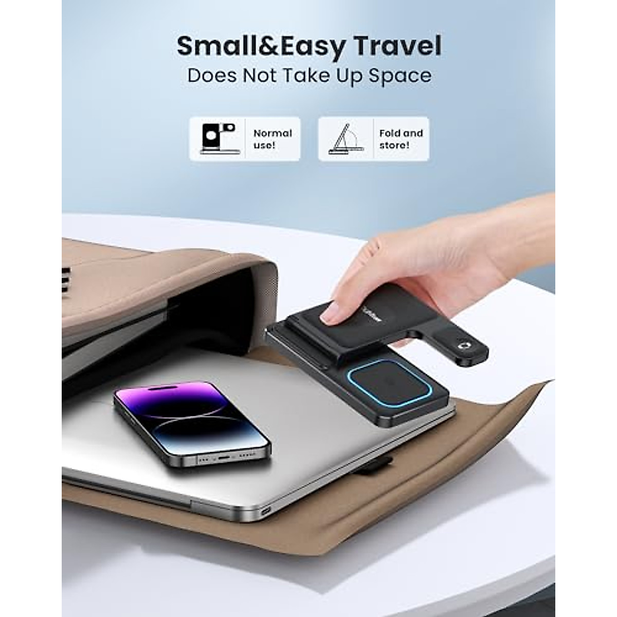 DUMTERR 3 in 1 Wireless Charger for iPhone 15/14/13/12,Wireless Charging Station for Apple Devices, Charging Stand for Apple Watch Series, for AirPods