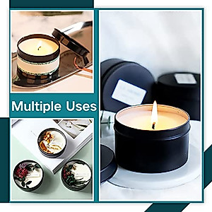 SHOCHX 24 Pack Black Aluminum Candle Tin Jars for DIY Candle Making, Storage & Gifts