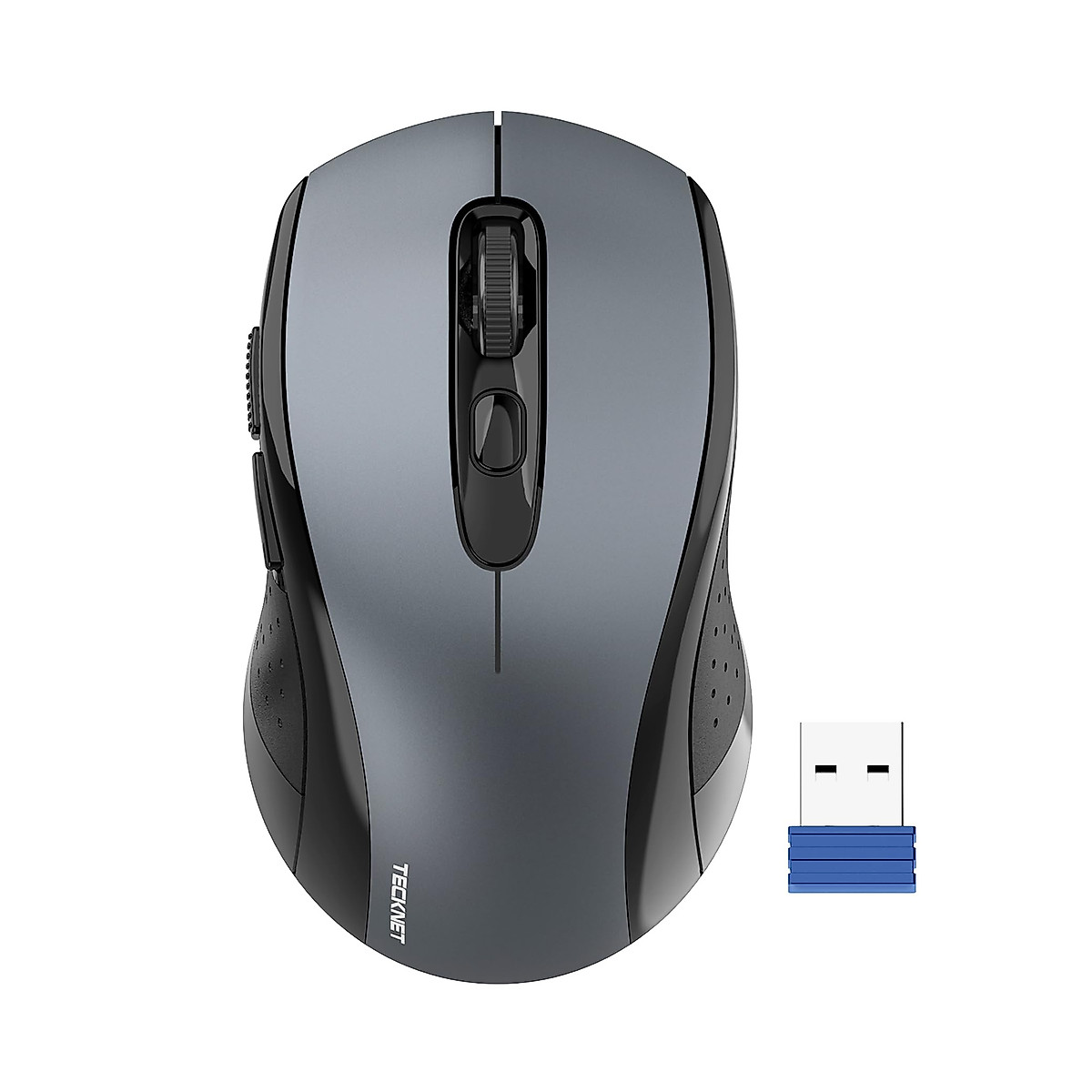 TECKNET Wireless Mouse for Laptop, 2.4G Wireless Computer Mouse, 5-Level Adjustable 4800 DPI, Silent Mouse with Receiver & 6 Buttons, 18 Months Battery Life, USB Portable Mouse for Mac, Chromebook