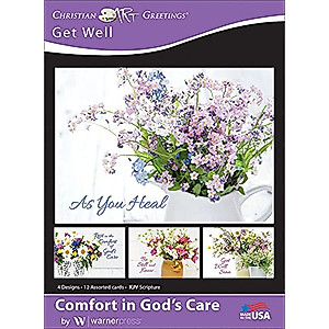 Comfort in God's Care - Get Well Greeting Cards - KJV Scripture - (Box of 12)