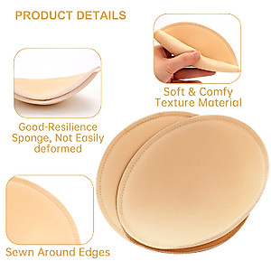 Nimiah Bra Insert Pads 3 Pairs Round Sports Bra Replacement Pads Inserts | Removable Bra Cups for Dresses Swimsuits Fits D