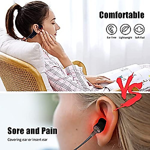 YouthWhisper Bone Conduction Headphones Bluetooth, Wireless Open-Ear Headset with Microphones,Titanium Lightweight Sweat Resistant, Answer Phone Call Sports Earphones for Running Hiking Bicycling