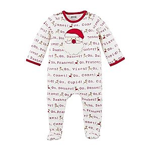 Mud Pie Baby Girl's Reindeer and Santa Sleeper, 0-3 Months