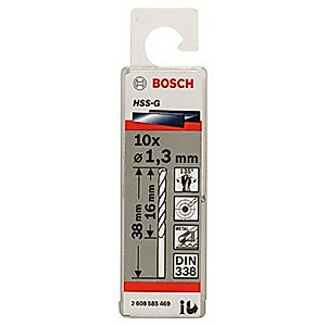 Bosch 2608585469 Metal Drill Bit Hss-G 1, 3mmx16mmx38mm 10 Pcs