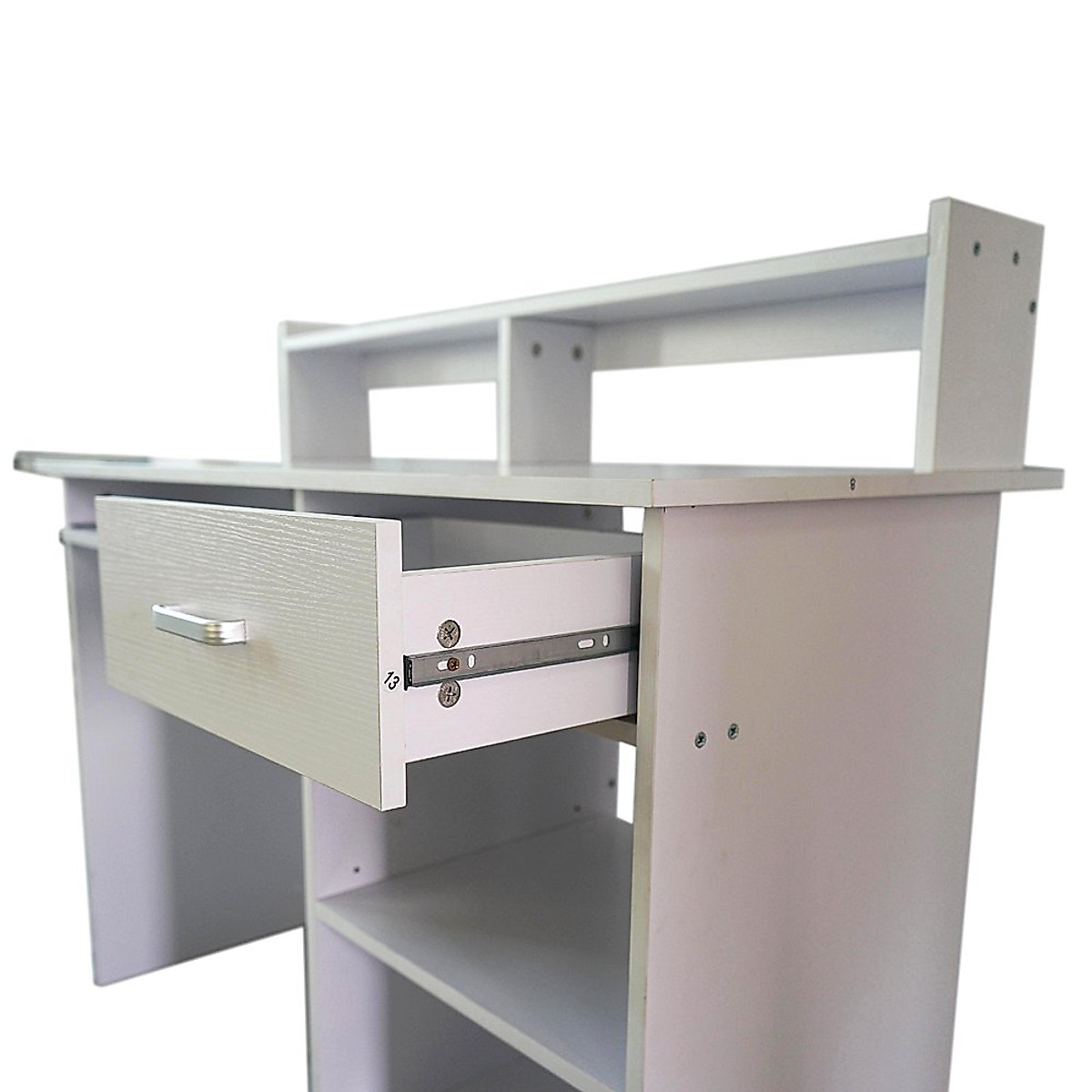 Computer Desk with Hutch, Computer Desk Study Writing Desk, Wooden Home Office Workstation PC Laptop Table with Drawer Shelf Keyboard Tray, Office Desk for the Modern Programmer 43"L x 19.69"W x 37"H