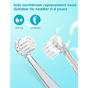 SEAGO Baby and Kids Electric Toothbrush Replacement Heads SG-849 for 513，2139 ，977 - Pack of 4 (025+037