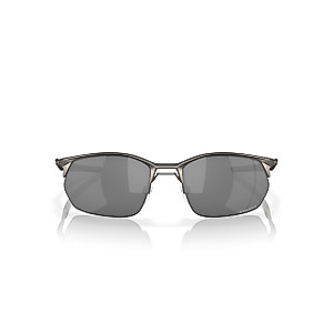 Oakley Men's OO4145 Wire Tap 2.0 Rectangular Sunglasses, Matte Gunmetal/Prizm Black, 60 mm