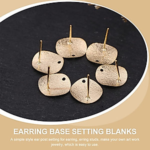 MILISTEN 30pcs Stainless Steel Earrings Posts Round Blank Peg Earrings Posts Flat Pad Ear Stud Components Earring Making Findings for Earring Making DIY Crafts(Golden)