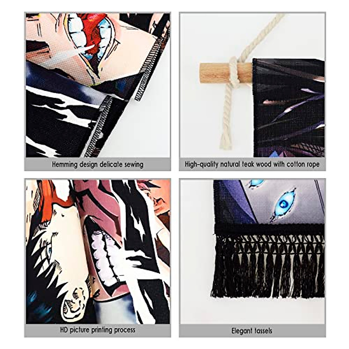 COSPLAY STUDIO Hanging Poster Canvas Wall Art Banner Japanese Anime Art Canvas Decor Jujutsu Character Expressions Tapestry for Wall Decor Hanging Tapestry Decoration For Room,Dorm Anime Lovers