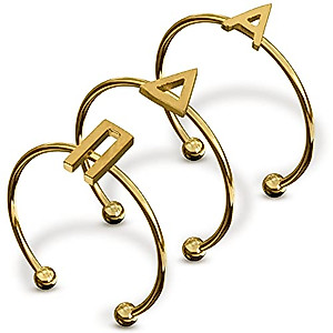 Sorority Shop Alpha Delta Pi Stacking Ring Set - Adjustable Rings with 18k Gold Plating