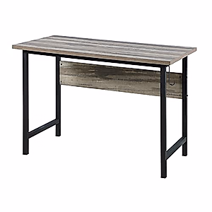OUllUO Home Office Computer Desk, Writing Desk, Computer Table Desk,43 in Office Desk, Study Writing Table for Home Office, Simple Student Desk with Iron Headphone Hook,Metal Small Desk,Rustic Brown