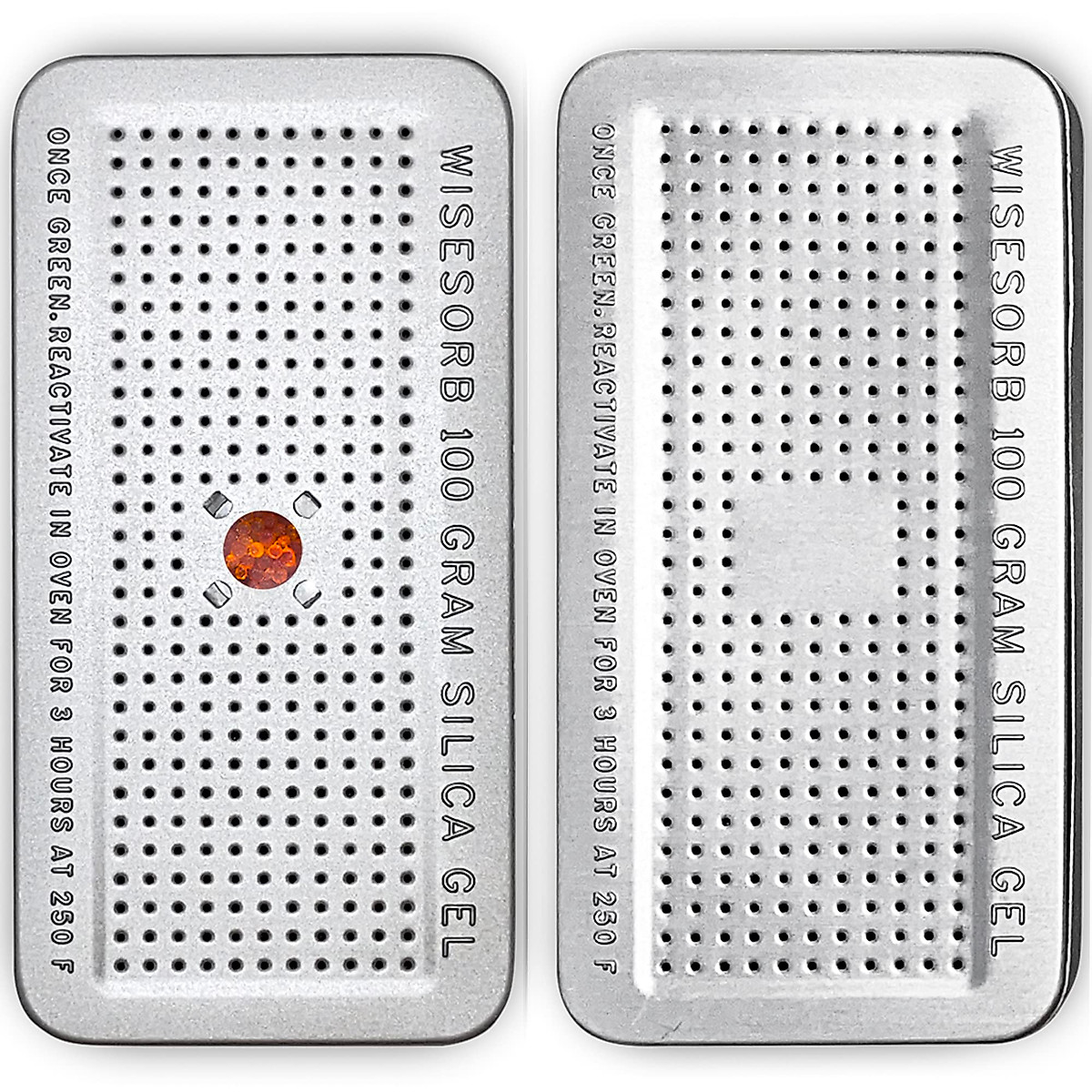 Wisesorb 100 Gram 3 Pack Indicating Silica Gel Canister, Gun Safe Dehumidifier (Orange to Green), Reusable Desiccant Canister Dehumidifier