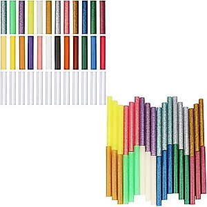 Colored Hot Glue Sticks Full Size, Enpoint 3.93 x 0.43 in Standard EVA Hot Glue Sticks for Crafts, Glitter Colored Hot Melt Adhesive Glue Sticks for DIY Artwork Repairs Gluing Projects, 72 Pack