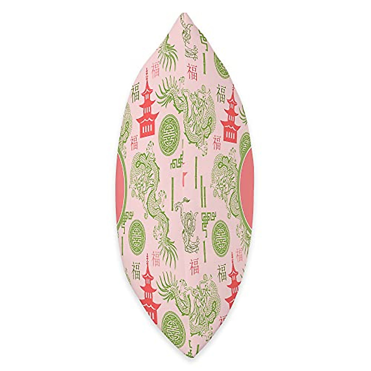 Chinoiserie Pattern Gifts by Southerngal Personalized 'M' Chinoiserie Chinese Dragon Pink Green Throw Pillow, 18x18, Multicolor