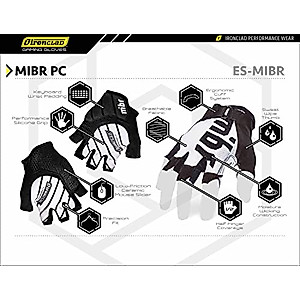 Ironclad MIBR PC Gaming Gloves, Precision Fit, Performance Grip, Machine Washable, (1 Pair), Size L (ES-MIBR-04-L)