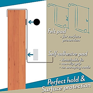 4smile Over The Door Hooks, 5 + 5 Pack - Stainless Steel Door Hanger with Foam + Adhesive Pads - Z-Shaped Metal Door Hooks for Hanging on Different Door Widths, Rust Free