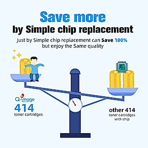 Q-image【No Chip 414A Toner Cartridge Replacement for HP 414A 414X W2020X HP Color Pro MFP M479fdw M479fdn M454dw M454dn M454 M479 Printer Toner High Yield (B/C/Y/M)