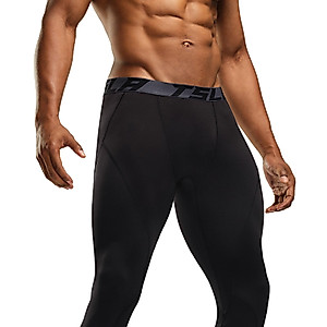 TSLA Men's Thermal Compression Pants, Athletic Sports Leggings & Running Tights, Wintergear Base Layer Bottoms, 2pack Tights Black/Black, 3X-Large