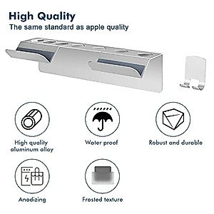 JiRiCHMi Storage Stand Holder for Dyson Airwrap, Metal Wall Mount Stand for 8-Hole Airwrap Styler and Accessories, for Home Bedroom Bathroom, Silver (Stand Only)