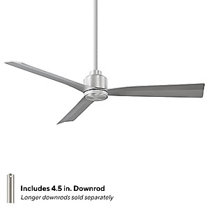 WAC Smart Fans Clean Indoor and Outdoor 3-Blade Ceiling Fan 54in Brushed Aluminum with Remote Control works with Alexa and iOS or Android App