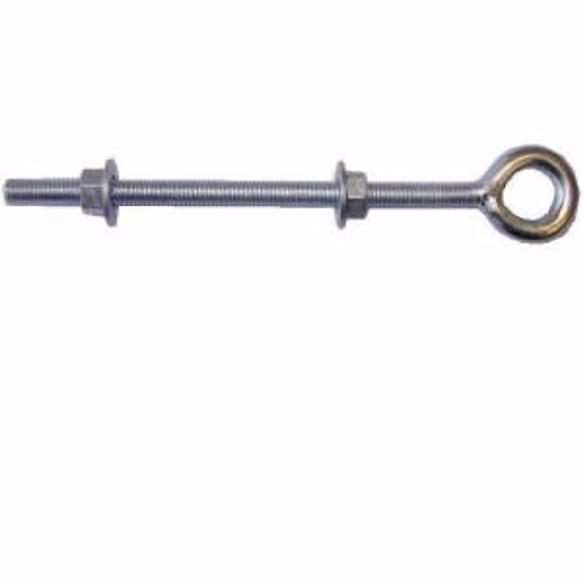 Welded ZP Steel Eye Bolt 200MM 8 inch x 3/8 inch with Nuts & 2 WASHERS