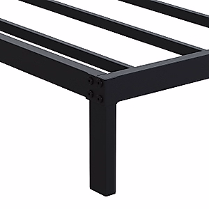 DiaOutro 9 Inch Twin Bed Frames Heavy Duty Low Profile Metal Platform No Box Spring Needed Mattress Foundation, Easy to Assembly, Noise Free, Black