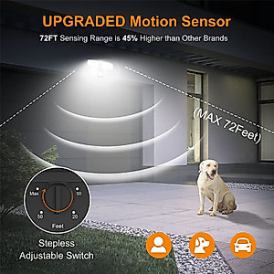 LEPOWER LED Security Lights Motion Sensor Light Outdoor, 30W 3200LM Motion Security Light, 5500K, IP65 Waterproof, 2 Head Motion Detector Flood Light for Garage, Yard, Porch, Black (Not Solar Powered)