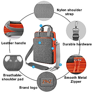 ZINZ Slim & Expandable Case 12.9 13 inch Travel Laptop Shoulder Bag for MacBook Air 13" M3/M2/M1, MacBook Pro 13" M2/M1, iPad Pro 12.9"/13"/11", iPad Air 13",L01G05