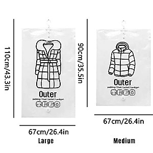 2023 New Hanging Vacuum Storage Bags, Reusable Hanging Compressible Storage Bag, Vacuum Storage Bags w/Manual Air Pump (L,2pcs)