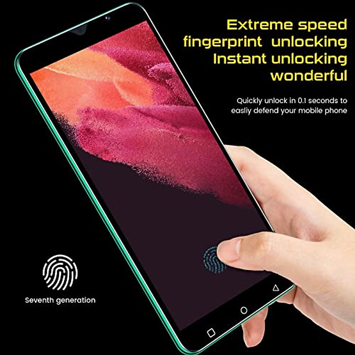 Android Unlocked Cell Phone Dual Sim 6 in Unlocked Phone Face ID + Fingerprint GSM Smartphones Smartphone Gimbal Extension Pole (Blue, One Size)