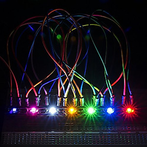 KOOKYE 10x Lilypad Coin Cell Battery Holder 10x Lilypad LEDs Alligator Clips Test Lead Wire for Arduino Raspberry Pi