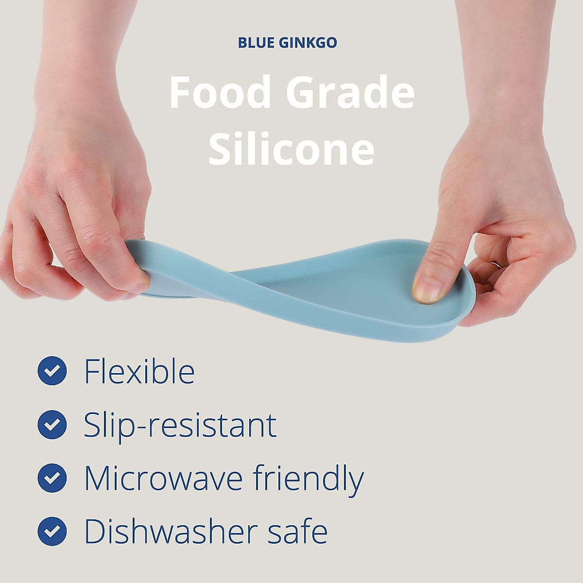 Blue Ginkgo Mini Silicone Trays – Set of 6 Easy-Clean Organizers for Bathroom, Kitchen, Desk, Vanity, and Cosmetics (Blue, Mint, Gray)