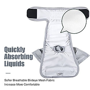 wegreeco Dog Diapers Female (3 Pack), Highly Absorbent Dog Diapers for Female Dogs, Washable Dog Diapers for Dogs in Heat, Incontinence, or Excitable Urination (Morandi, Medium)