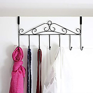 Over The Door Hooks,Over The Door Hanger for Hanging,Over Door Towel Rack Coat Rack Hanger Hooks for Clothing,Anti-Rust Overdoor Organizer Rack with 7 Hooks for Bathroom Bedroom Hat Purse Robe