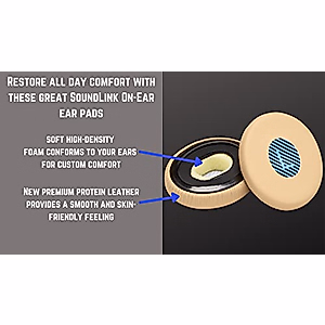 Premium Replacement SoundLink On-Ear Beige Ear Pads Cushions Compatible with Bose SoundLink On-Ear Wireless BH1 Headphones Bose On-Ear 2 (OE2) and Bose SoundTrue On-Ear Headphones. Great Comfort