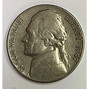 1947 S Jefferson Nickel Average Circulated F-VF